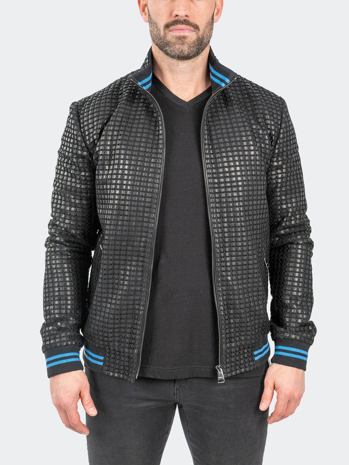 Maceoo Jacket | Leather Geometric Black – Men Fashion