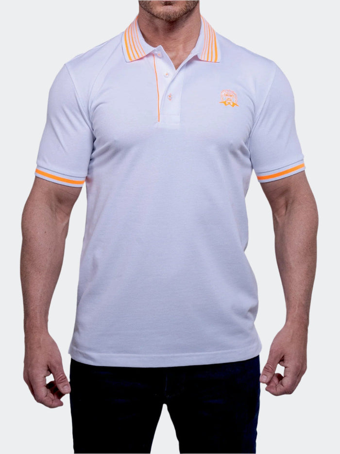 Maceoo Stretch Short-Sleeve Polos | Polo TipLogo21 White – Men Fashion