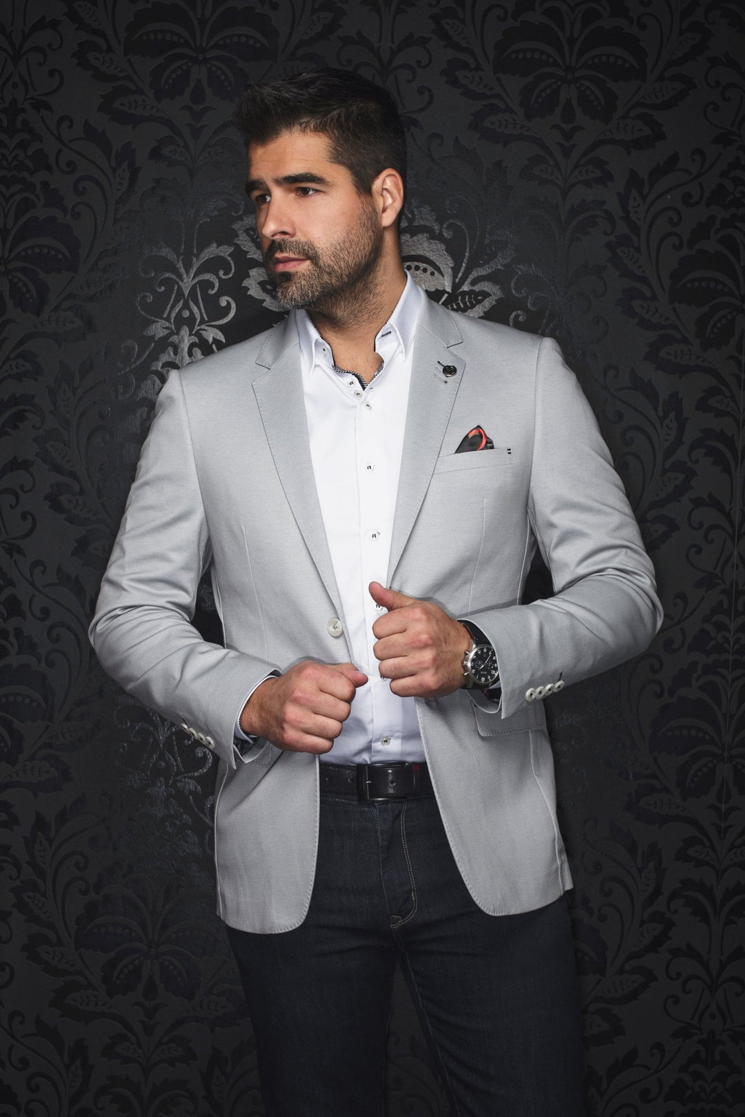 Au Noir Stretch Blazer | Veston Glover Grey – Men Fashion