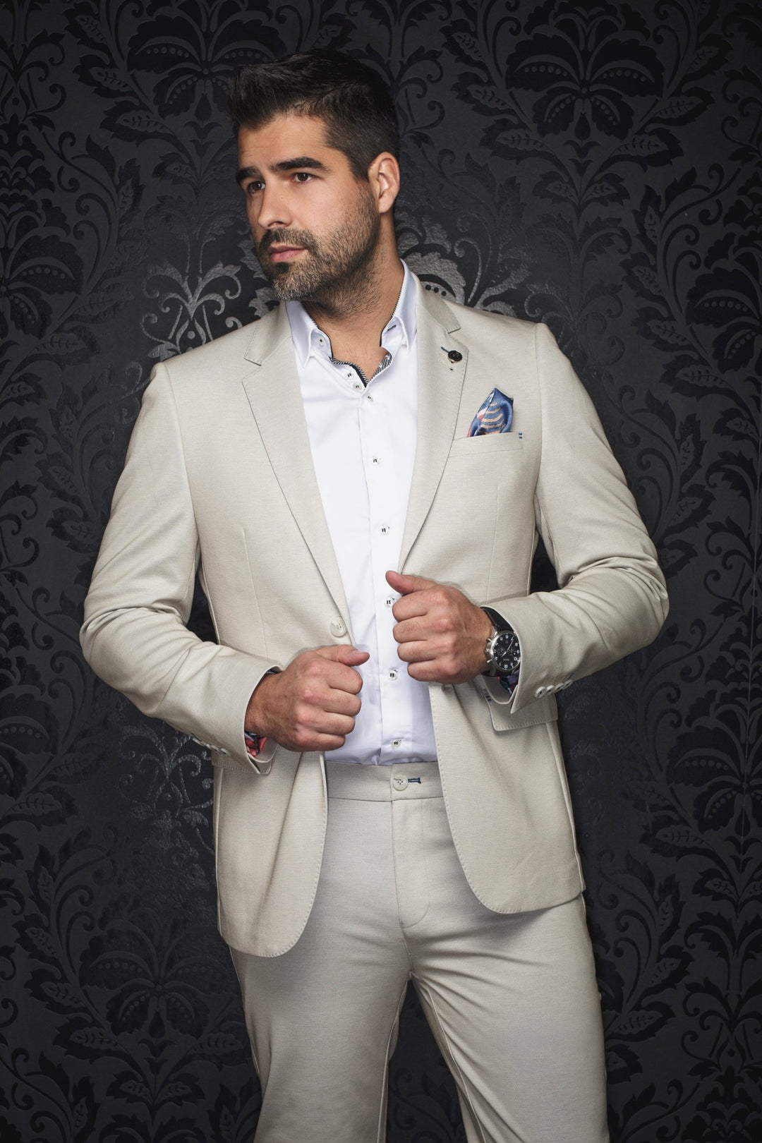 Au Noir Stretch Blazer | Veston Glover Stone – Men Fashion