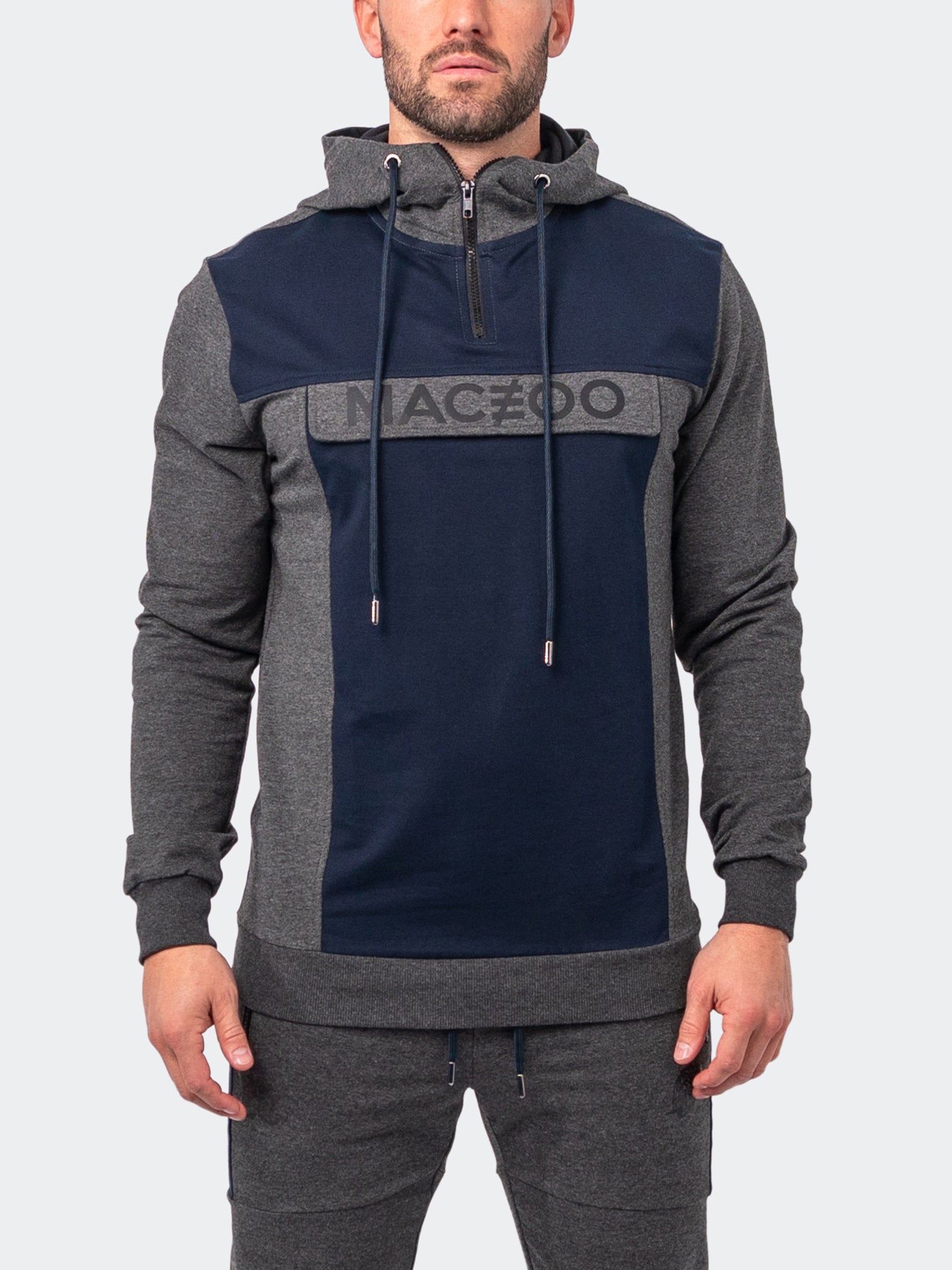 Maceoo Athleisure | Hoodie Square Grey – Men Fashion